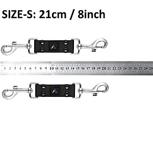 DEYACE Dog Collar Safety Clip, 2 Pack Waterproof Heavy Backup for Prong Collar, Dog Harness Collar Leash Connector (8-Inches, Black)