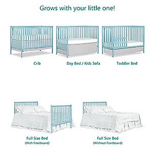 Dream On Me Synergy 5-In-1 Convertible Crib In Aqua Sky, Greenguard Gold Certified