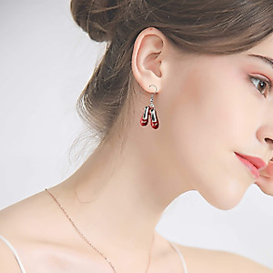 FUSTMW Sweet Home Bracelet Movies Inspired Bracelet There is No Place Like Home Red Enamel Shoes Charm (Red Enamel Shoes Earring Set)