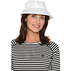 Coolibar UPF 50+ Women's Aquacade Swim Visor - Sun Protective (Small/Medium- White)