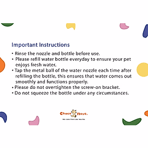 Choco Nose Patented Mini No-Drip Water Bottle/Feeder for Hamsters/Hedgehogs/Gliders/Rats/Mice/Other Small Pets and Animals - for Cages, Crates or Wall Mount. 10.2oz. Nozzle 10mm, Green (C125)