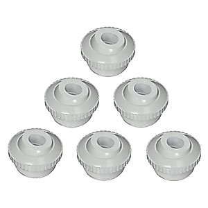 PoolSupplyTown Pool Spa Directional Flow Hydrostream Return Jet Fitting SP1419D with Adjustable 3/4" Opening Rotating Eyeball Compatible with Hayward SP1419D (6 Pack)