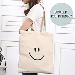 Canvas Tote Bags, Blank Plain Canvas Bag Lightweight Reusable Grocery Shopping Cloth Bags with Handles for DIY Crafting and Decorating ,15 Inch W x 17.8 Inch H (1 pcs)