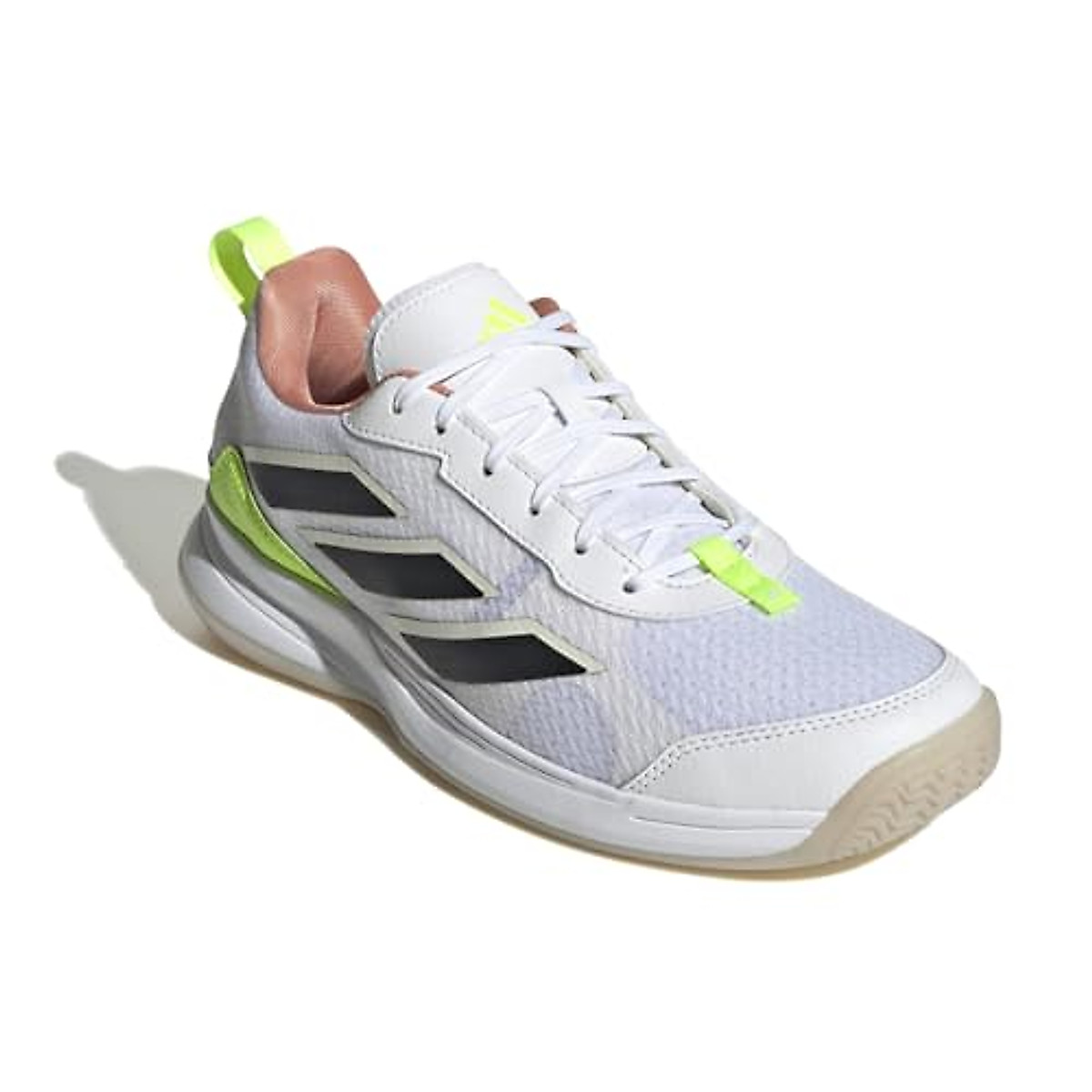 adidas Women's AvaFlash Sneaker, White/Core Black/Lucid Lemon, 7.5