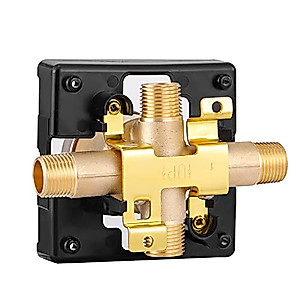 Universal Tub and Shower Valve Body for Tub Faucet Trim Kits, Compatible with R10000-UNBX (with Screwdriver Stops), Black