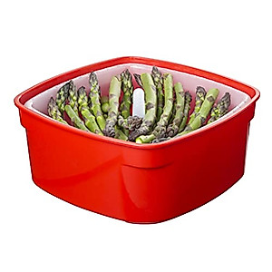 Sistema Microwave Collection Steamer, Medium, 83.5 oz./2.4 L, Red