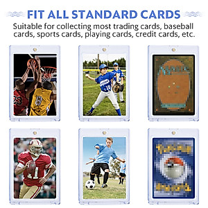 35pt Magnetic Card Holders for Trading Cards Protector, 60 Pack Baseball Card Protector, Acrylic Hard Cards Sleeves Case for Baseball Football Sports TCG CCG Game (Transparent Blue)