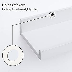 Axeman Floating Shelves White, 24 Inch Modern Wood Wall Shelves Set of 3, Picture Shelf Photo Ledge Shelves for Nursery Bookshelf Bathroom Kitchen Bedroom, White