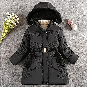 Girls Little Long Quilted Padded Light Puffer Coat Snowsuit Parka Windproof Overcoat Outerwear Quilted Puffer Coat