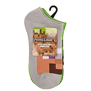Minecraft Boys' Little Low Cut Socks, 6 Pair Pack, Multi, Small