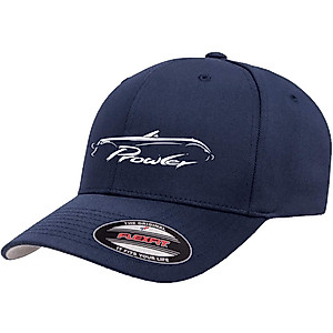 Plymouth Prowler Exotic Car Classic Outline Design Flexfit 6277 Athletic Baseball Fitted Hat Cap Navy L/XL