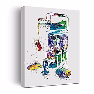 Nail Polish Bottle Watercolor Poster Canvas Wall Art for Home/Nails Studio/Beauty Salon Decor - Nail Varnish Canvas Print Wall Art Painting Ready to Hang Gifts - Easel & Hanging Hook 12x15 Inch