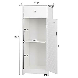 Nightstand Bedside Table Drawer Cabinet Floor Cabinet Bathroom Storage Cabinet Freestanding Bedroom Dresser Chest Drawer Simple One Door And One Drawer Design Easy To Assemble Storage Tower Dresser