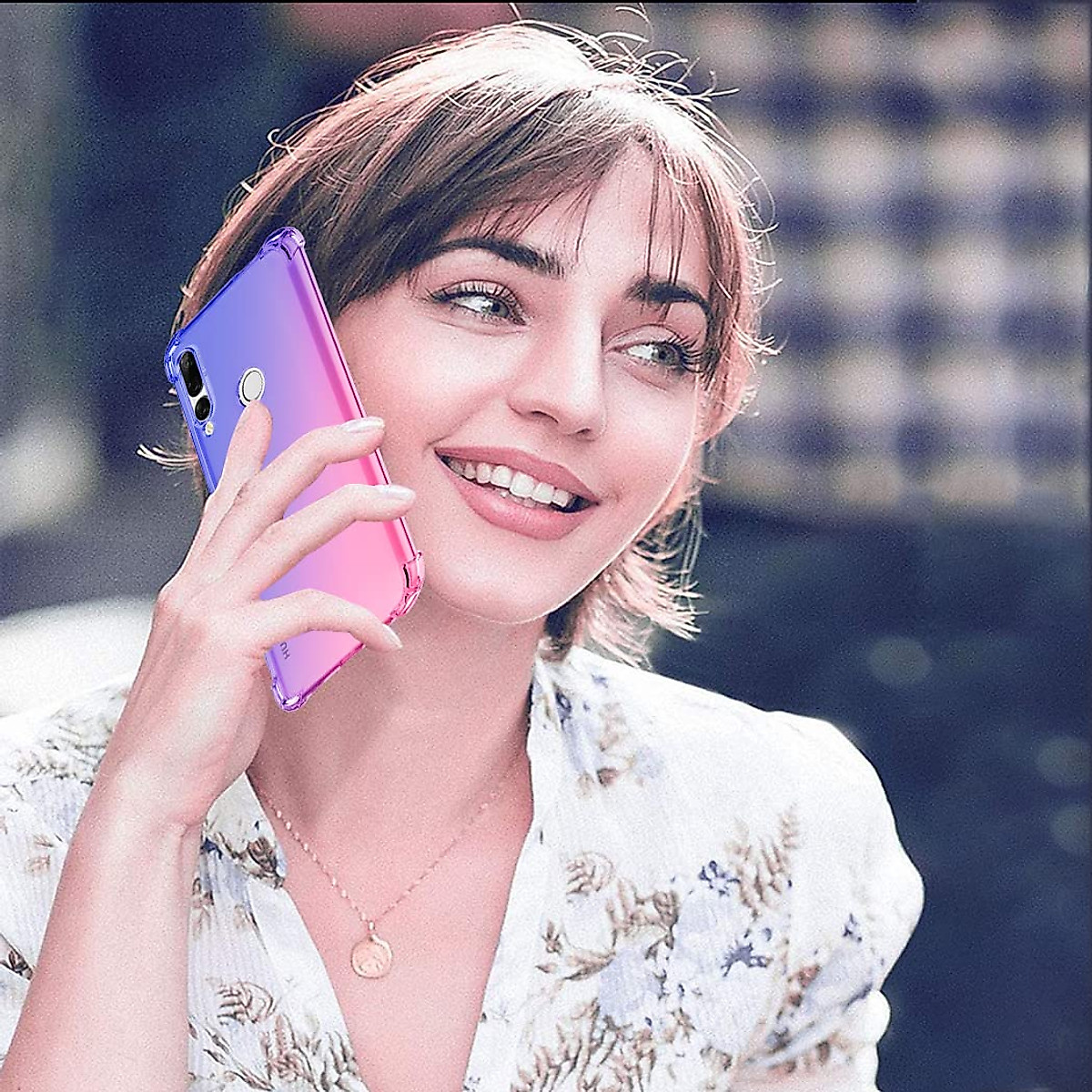 Gufuwo Case for Huawei Y9 Prime 2019/Honor 9X/P Smart Z STK-LX1 Cute Case Girls Women, Gradient Slim Anti Scratch Soft TPU Phone Cover Shockproof Protective Case for Huawei Y9 Prime 2019 (Blue/Pink)