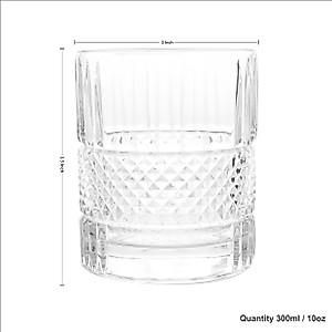 LEMONSODA Premium Double Rocks Vintage Whiskey Tumblers - Uniquely Designed Vintage Style Glass - Gifts for Whiskey Lovers/Men/Dads/Husbands (Set of 4)