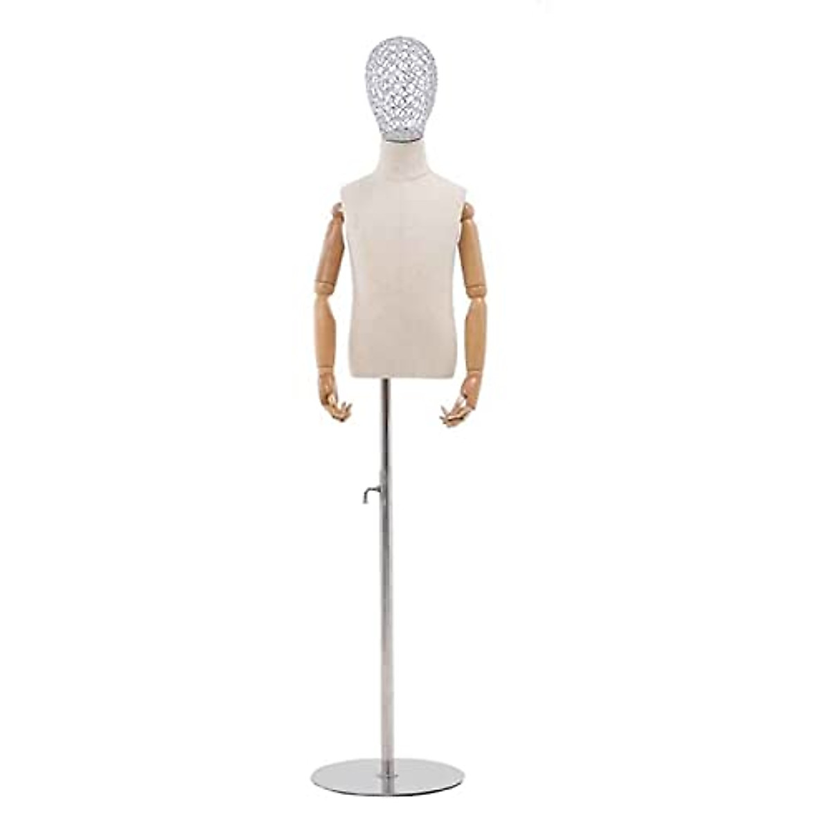 Tailors Dummy Mannequins Child Mannequin Tailors Dummy Model Adjustable Height Body Manikins Round Base Clothes Display Rack Window Display High-end People Table Clothing Store Dressform Mannequin