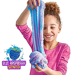 SLIMYSAND by Horizon Group USA, 1.5 lbs of Berry Scented Moldable, Stretchable, Expandable Cloud Slime, Blue & Purple Marbled, Slimy Play Sand in Reusable Bucket, Non Stick, Sensory Activity