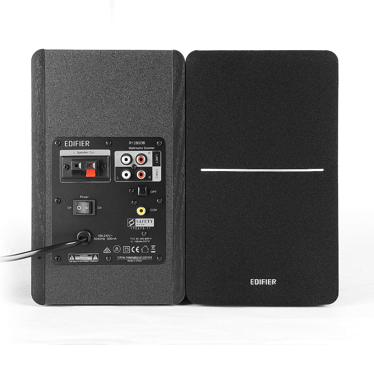 Edifier R1280DB Powered Bluetooth Bookshelf Speakers - Optical Input - Wireless Studio Monitors - 4 Inch Near Field Speaker - 42w RMS - Black (Renewed)