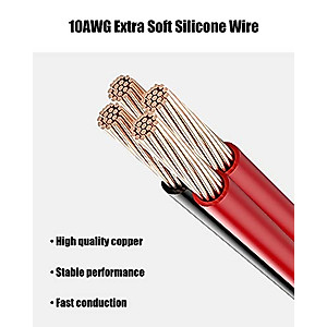 GMURA SAE Cable Splitter 10AWG Y-Splitter 1 to 2 SAE Extension Cable with 30A Inline Fuse Holder and SAE Polarity Reverse Adapter for Solar Panel Automotive RV Portable Power Station