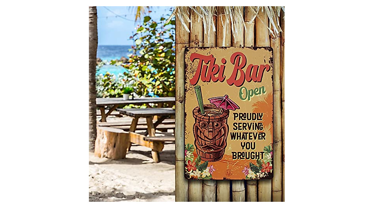 Tiki Bar Decor 3PC Set, Fun Tiki Bar Signs for Your Tiki Bar, 8" x 12 ...