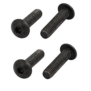 uxcell 4pcs M5x20mm 10.9 Grade Hex Socket Reverse Left Hand Thread Screw Bolt Black