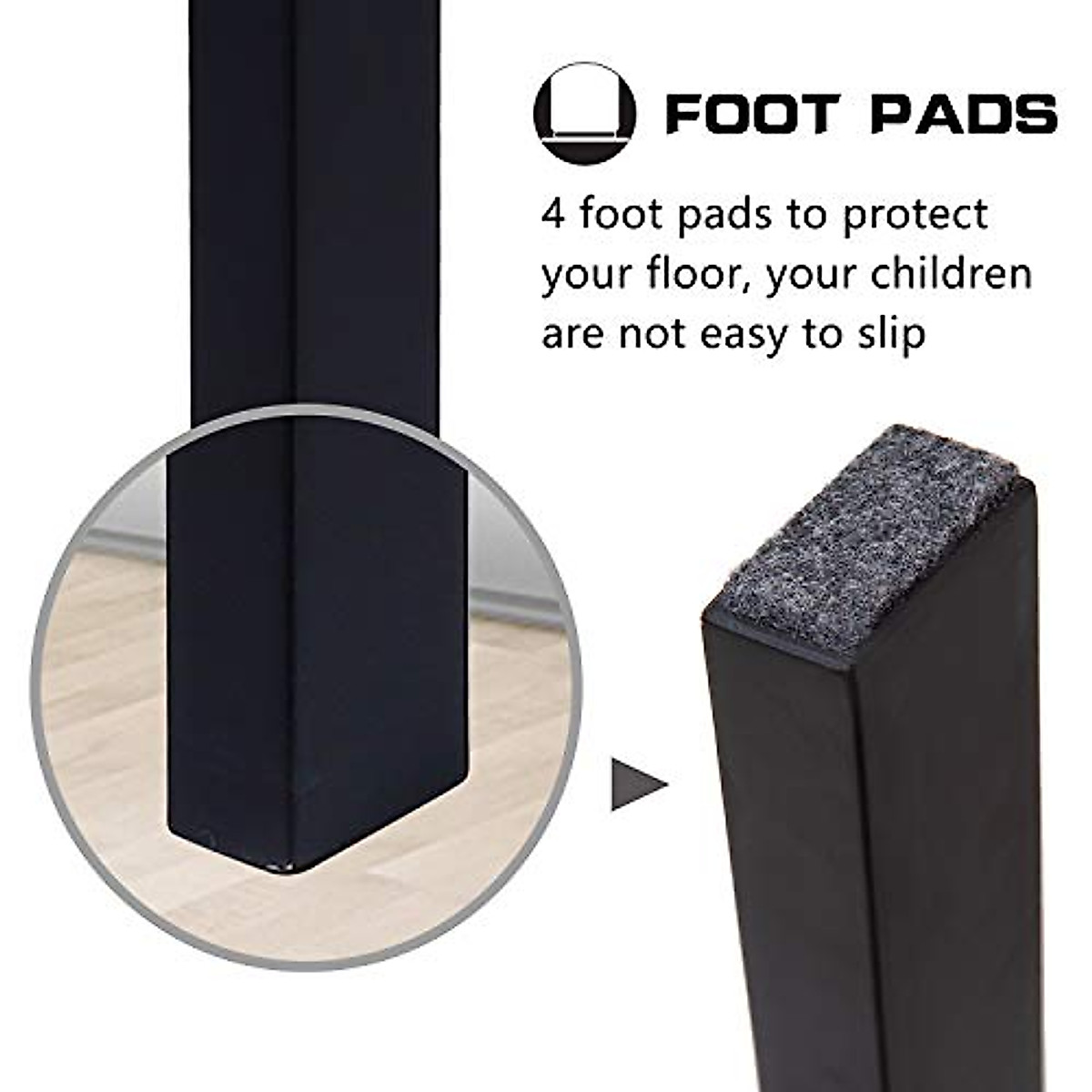 HOUCHICS Wooden Step Stool for Adults with 400lb, Wood Step Stool,Adults Step Stool, Step Stool for Bedside Step Helper for Kitchen,Bathroom,Bedroom (Black)