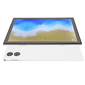 RTLR Phone Call Tablet, 10.1 Inch HD Tablet Octa Core 128GB Expandable 4G Cellular Data White for Work for Android 12 (US Plug)
