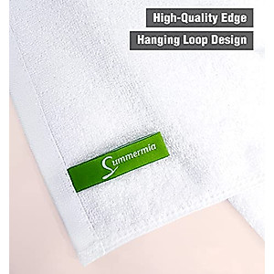 SUMMERMIA 12 Pack Bamboo Washcloths 13" x 13" - Soft Wash Cloths for Your Face Towel, Wash Cloths for Your Body (White)