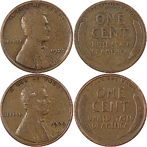 Pre-1930 Lincoln Wheat Cent 10 Piece Set Bronze Penny 1c Coins