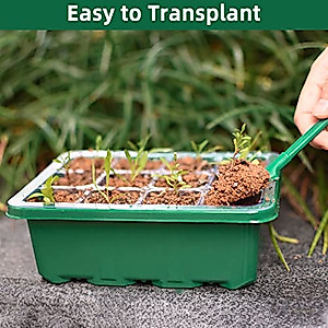 IWNTWY 10 Packs Seed Starter Tray, Seed Starter Kit with Humidity Dome and Base, Plant Starting Kit Mini Greenhouse Germination Kit for Indoors Seeds Sprout Growing Starting, 12 Cells Per Tray