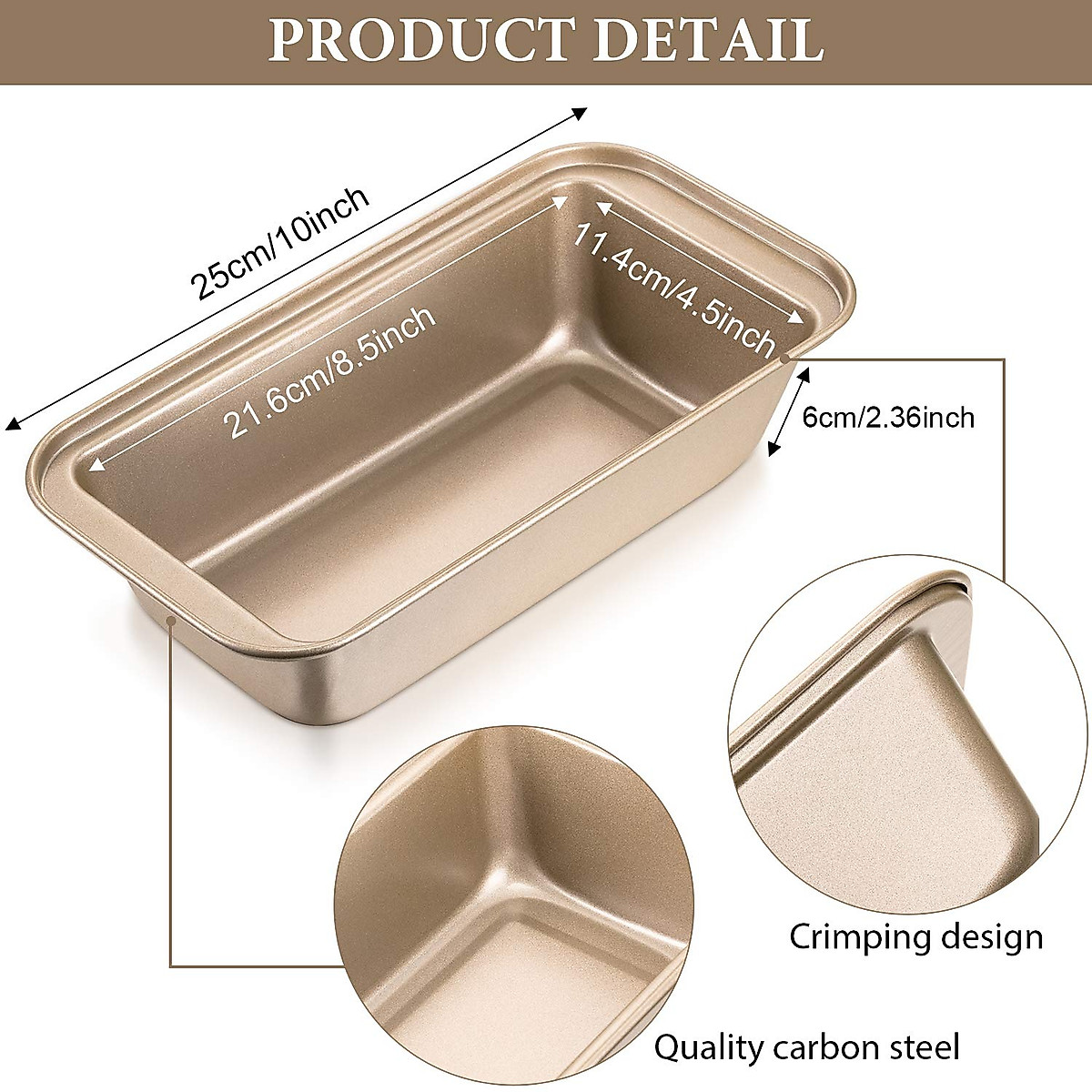 Patelai 4 Pieces Nonstick Bread Pan Loaf Pan 8.5 x 4.5 Inch Carbon Steel Kitchen Baking Tin Rectangle Bakeware for Home Baking Bread Cake or Pies