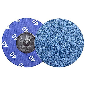 Benchmark Abrasives 3" Quick Change Zirconia Sanding Discs with a Male R-Type Backing Surface Finish Grind Polish Burr Rust Paint Removal Use with Die Grinder (25 Pack) - 40 Grit