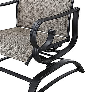 LOKATSE HOME Patio Bistro Armchairs Set of 2 Outdoor Dining Seating Chair with Fabric Metal Frame, Textilene Mesh, 2, Grey