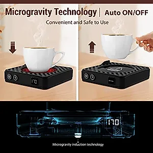 Coffee Mug Warmer with Auto Off Timer, Coffee Cup Warmer for Desk with Auto ON/Off, Coffee Warmer for Desk Auto Shut Off with 3-Temp Settings, Electric Coffee Cup Warmer, Wax Warmer, Warm Gift