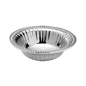 Wilton Armetale Flutes and Pearls Round Snack Bowl, 8-Inch, Silver