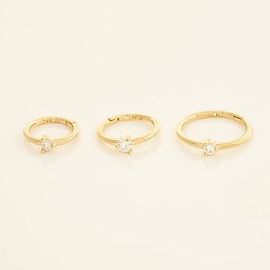 ANYGOLDS 14K Solid Gold REAL Diamond Hoop Earring - Natural Diamond Cartilage Helix Tragus Conch Rook Snug - Body Hoop Clicker Ear Piercing - 18 Gauge Women's Piercing Jewelry - 1 PCS