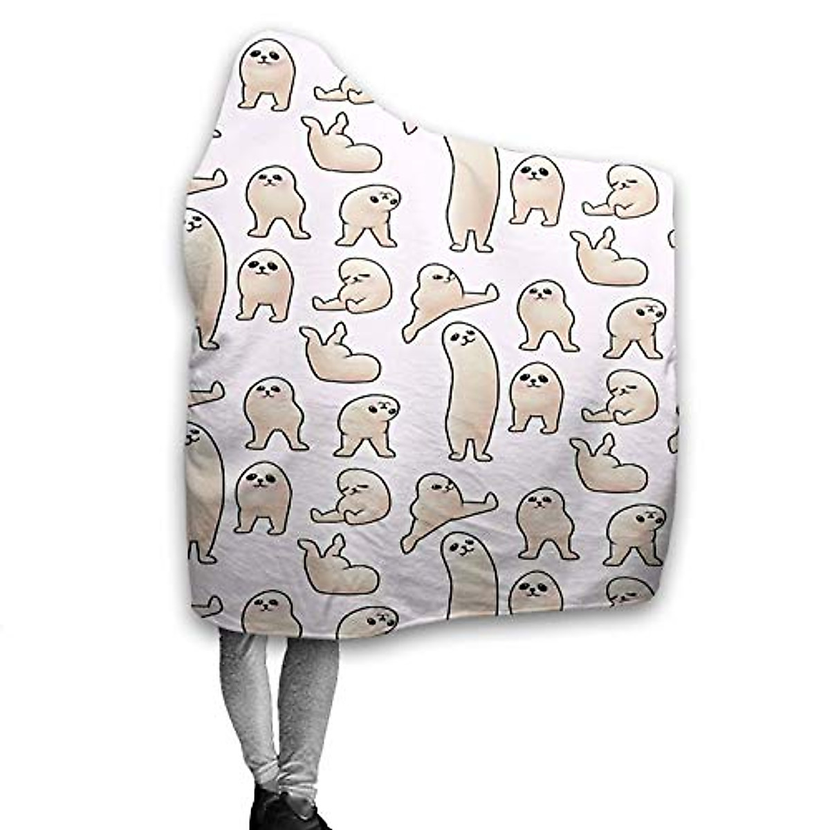 Hooded Blanket Fun Soft Eggdog Comfortable Throw Blankets for Four Seasons Anti-Pilling Flannel Wearable Blanket Suitable for Sofa Blankets for Adults and Children, Bed Blankets 50" X40