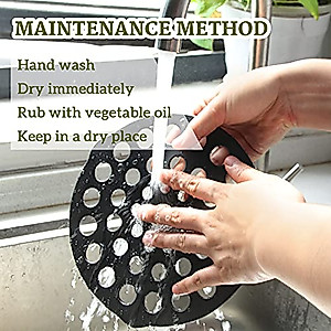 OLIGAI Heavy Duty Cast Iron Round Meat Trivet,Heat Diffuser Plate