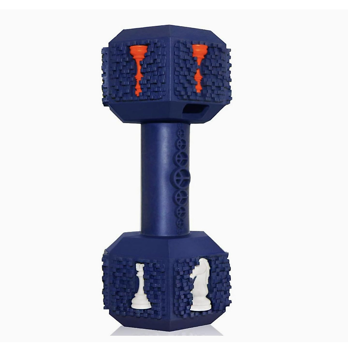 Aggressive Chewer Dog Dumbbell Toy- Interactive Dental Toy for Teething, Training, Cleaning Teeth and Boredom- Natural Rubber Dumbbell Dispensing Toy for Puppies, Medium to Small Dogs