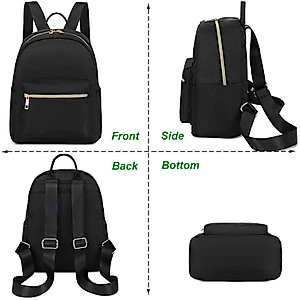 Mini Backpack Girls Womens Fashion Small Backpack Purse Mini Bookbag for Teens Adult Kids School Travel Daypack Black