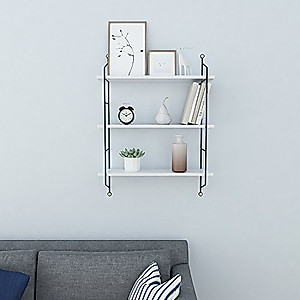 Aceshin 3-Tier Industrial Floating Shelves Wall Mounted,Decorative Wall Shelf Hanging Storage Display Rack for Room/Kitchen/Office/Bathroom (Black)