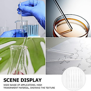 10Pcs Glass Stirring Rod 5.9" Length Stir Rod Mixing Tools with Both Ends Round, High Temperature Resistant