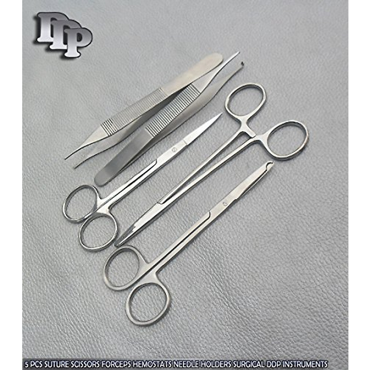 5 Pieces Scissors Forceps HEMOSTATS Needle Holders DDP Instruments