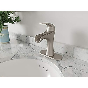 Pfister Jaida Bathroom Sink Faucet, Single Handle, Single Hole or 3-Hole, Spot Defense Brushed Nickel Finish, LF042JDGS