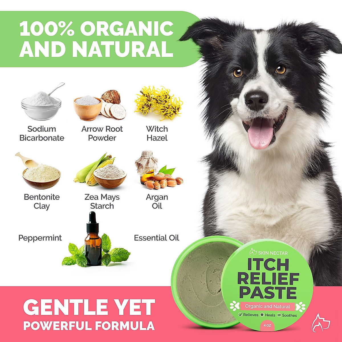 Skin Nectar - Natural Itch Relief for Dogs & Cats - Soothing Pet Skin Repair Balm - - Heals Hot Spots, Dry Skin, Paw Pads - Veterinarian Formulated with Natural and Organic Ingredients