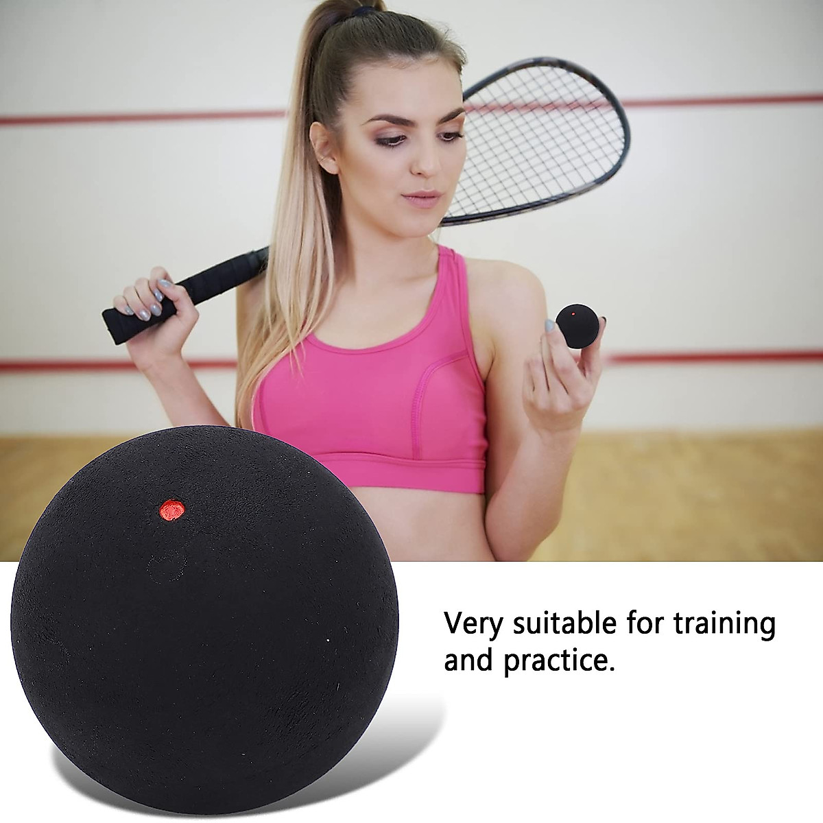 Shanrya Sports Squash Ball, Single Red Dot Trainning Squash Ball Training Practice Squash Balls High Bounce Racquetball Balls for Training, Competition(Single red dot)