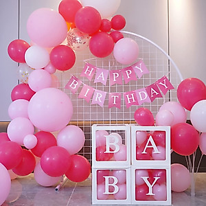 FOTIOMRG Hot Pink Balloons 12 inch, 100 Pack Hot Pink Latex Balloons Helium Quality for Valentines Birthday Wedding Bridal Shower Baby Shower Party Decorations (with Pink Ribbon)