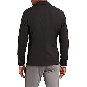 Kenneth Cole Mens Tech Two Button Blazer Jacket, Black, X-Large (Regular)