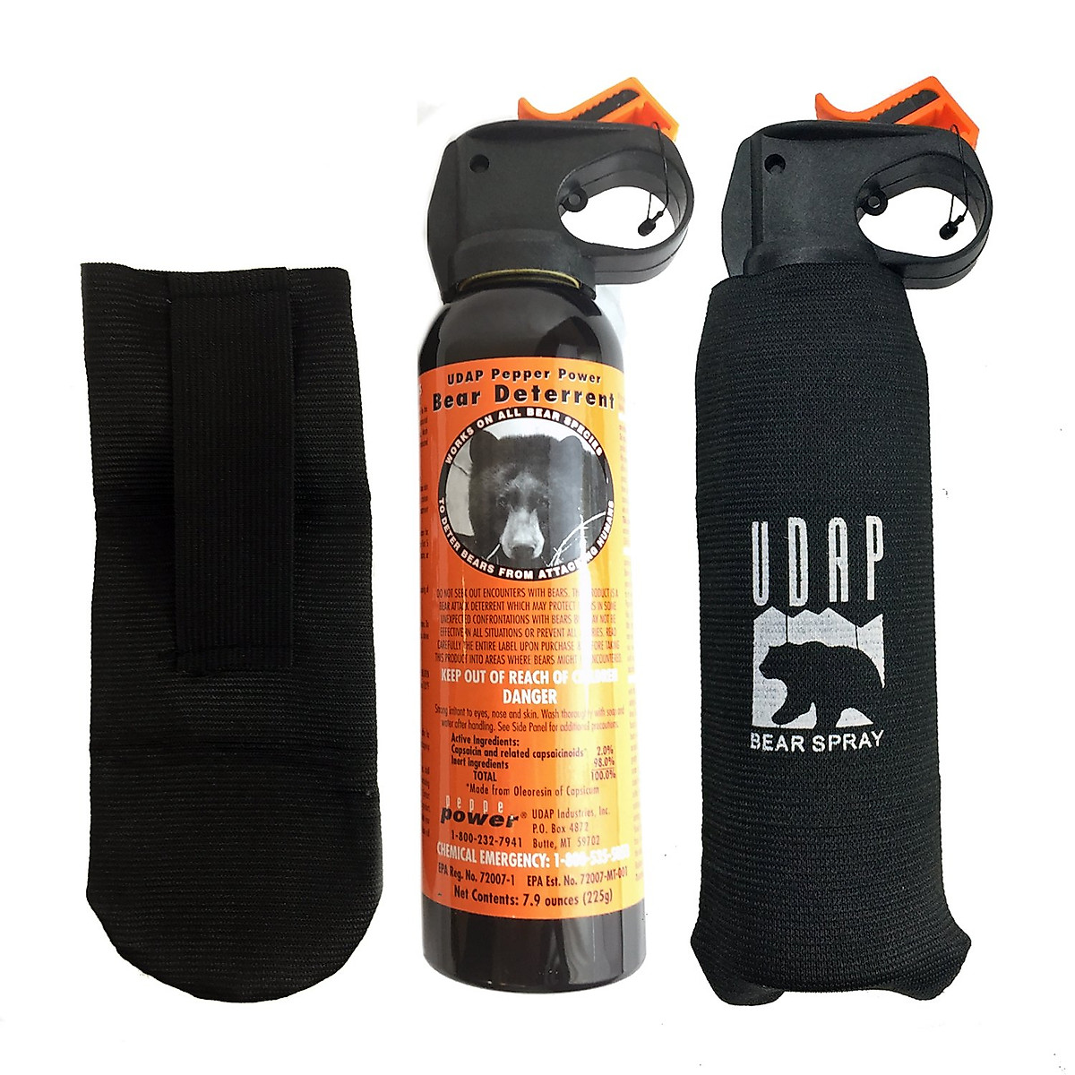 UDAP Pepper Power Bear Spray Self Defense Deterrent with Hip Holster and Belt for Camping, Hiking, Fishing, Powerful Blast Pattern, 30 ft Fog Barrier, Pink Camo, 12PINK, 7.9 oz