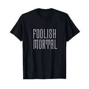 The Haunted Mansion Foolish Mortal Patterned Text Logo T-Shirt